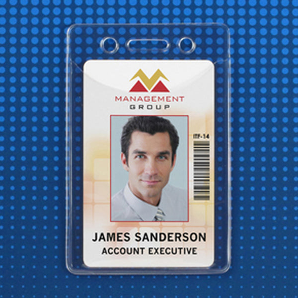 Premium Flexible Vertical Badge Holder, Credit Card Size - IDenticard ...