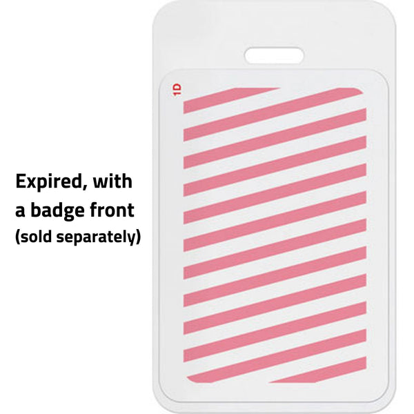 TEMPbadge® Expiring Visitor Badge Vertical BACK - White Bar (Box of 10 ...